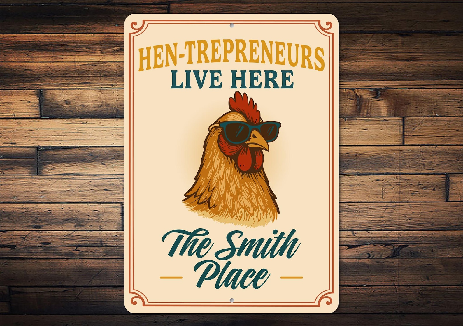 Hen-trepreneurs Live Here Sign, Custom Chicken Farm, Chicken Coop Sign ...