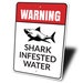Shark Infested Sign, Infested Shark Water, Shark Warning, Shark Lovers ...