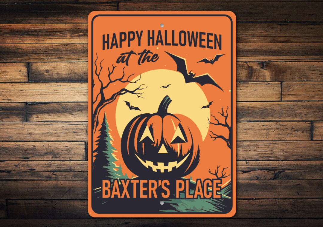 Retro Halloween Sign, Vintage Halloween Decor, Halloween Family Name ...