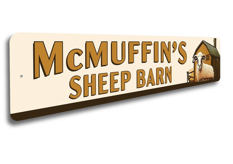 Retro Sheep Sign, Cute Sheep Farm Gift, Custom Sheep Decor, Custom ...