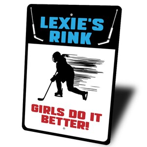 Girl Hockey Sign, Custom Hockey Sign, Girl Hockey Room, Custom Girl ...