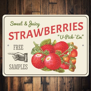 Strawberries Sign, Berry Kitchen Decor, Strawberry Farm Sign, Berry ...