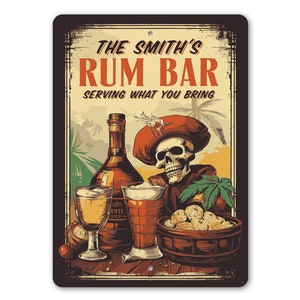 Family Rum Bar Sign, Rum Bar Sign, Custom Rum Gift, Decor for Rum ...