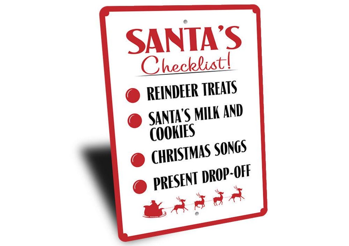 Santas Checklist Sign, Check List for Santa, Santa Home Decor, Decor ...