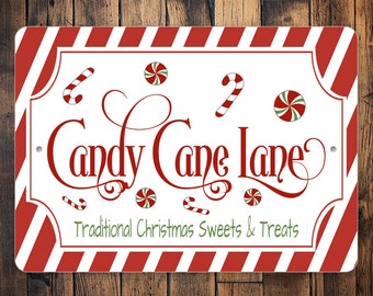 Candy Cane Lane Sign - Etsy