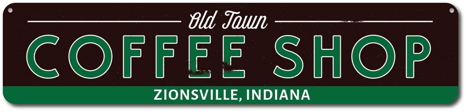 Old Town Coffee Shop Sign Personalized Java Store Location - Etsy