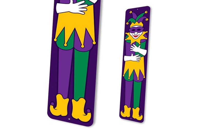 Mardi Gras Jester Sign - Vertical Metal Decor for Fat Tuesday & Porch ...