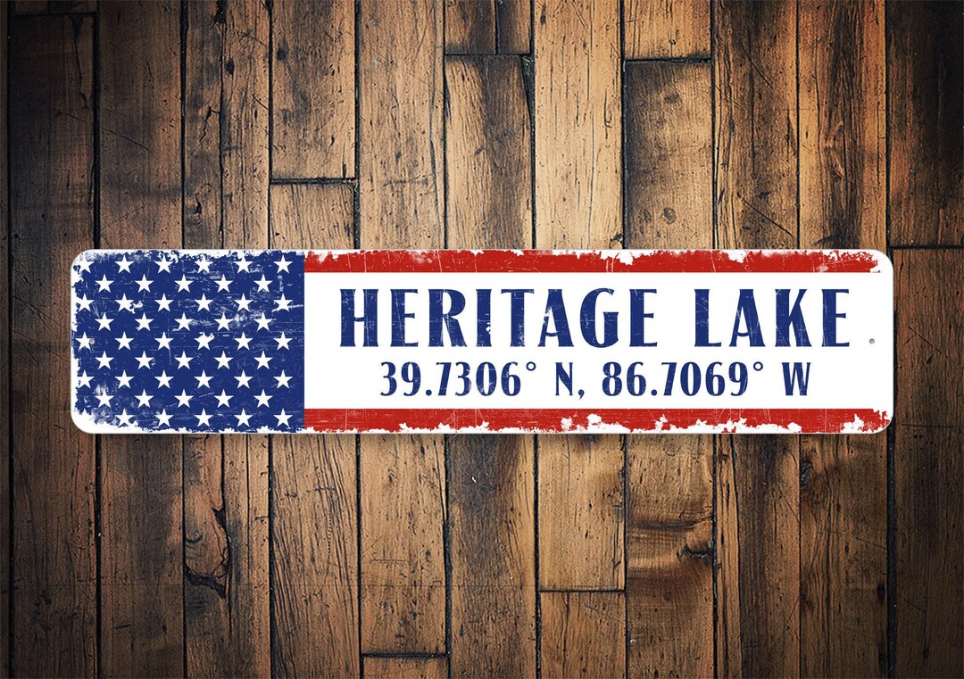 Custom Lake Name Sign, Vintage Lake Sign, Custom Metal Sign, Location ...