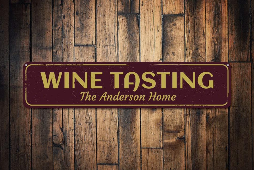 Wine Tasting Sign, Personalized Family Name Sign, Custom Wine Cellar ...
