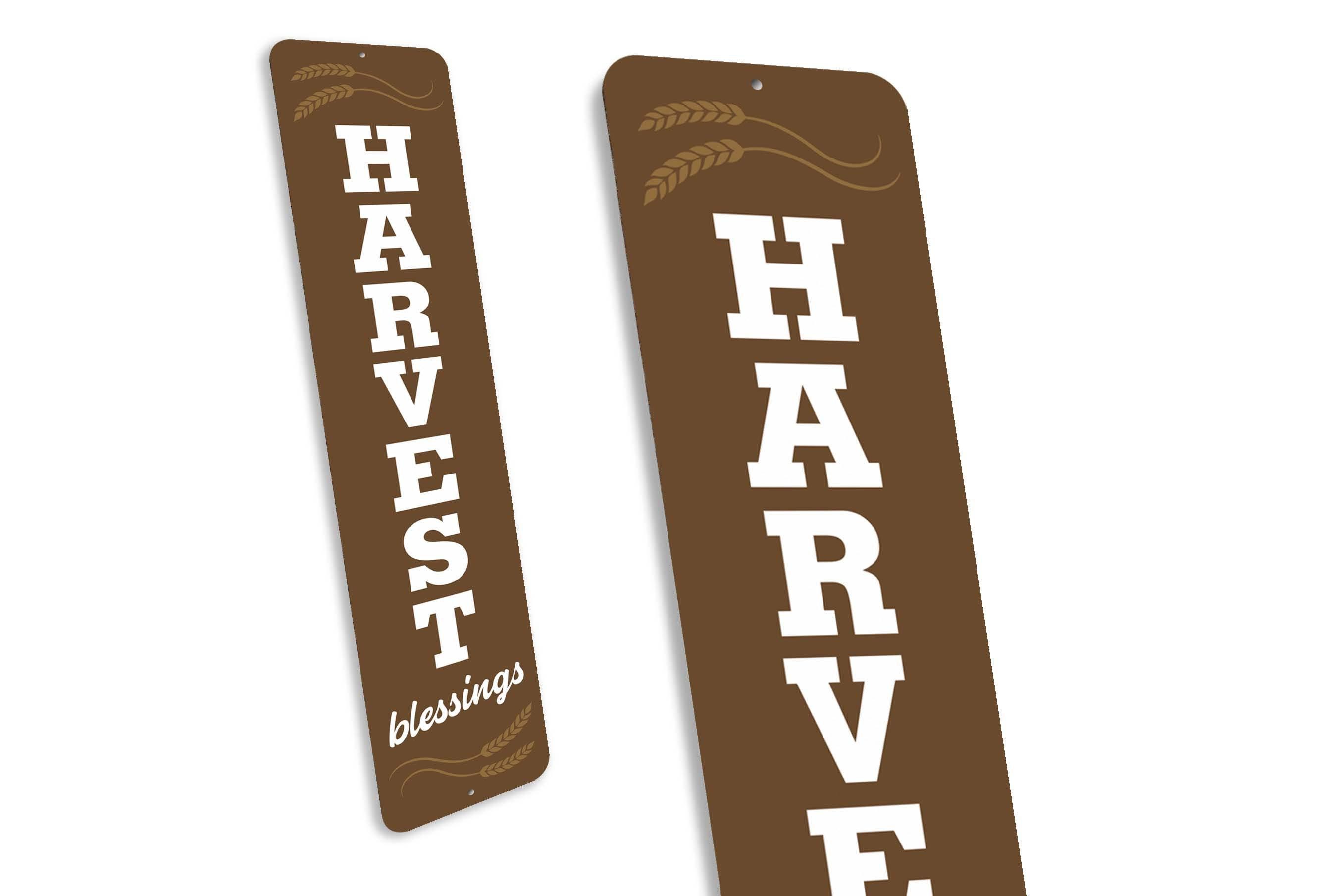 Harvest Blessings Sign, Farmhouse Sign, Vertical Metal Sign, Farmer ...