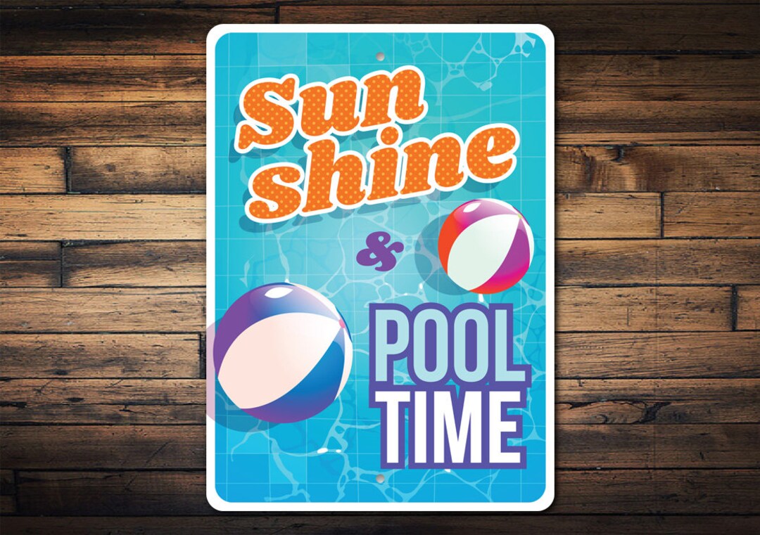 Pool Time Sign, Sign for Pool Area, Pool Gift, Lifeguard Sign, Swimming ...