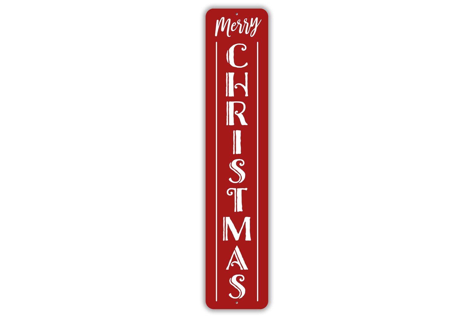 Classic Merry Christmas Vertical Metal Sign, Christmas Porch Decor ...
