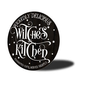 Witches Kitchen Sign, Halloween Kitchen Decor, Front Door Metal Sign ...