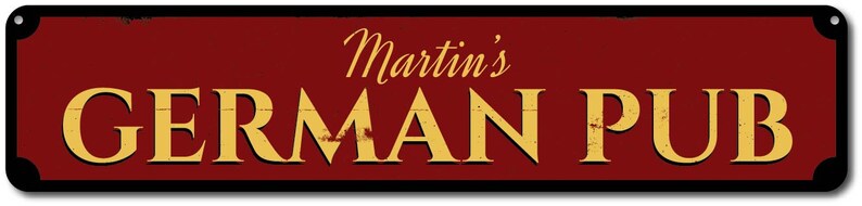 German Pub Sign Personalized Bartender Name Bar Sign Custom - Etsy