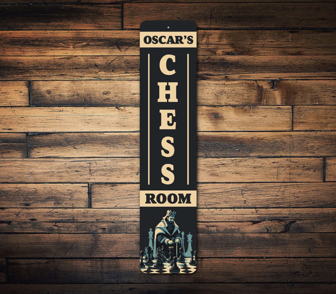 Chess Room Sign, Chess Player Gift, Chess Room Decor, Chess Board Sign ...