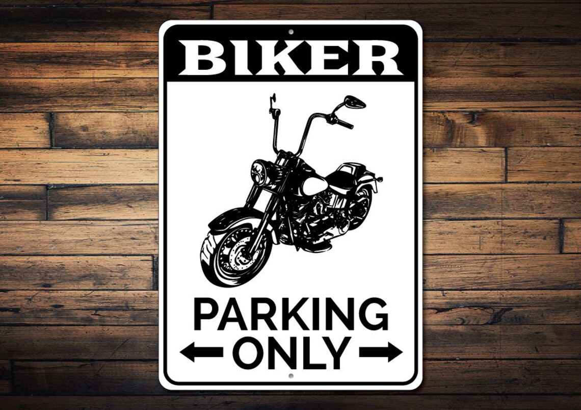 Biker Parking Sign Motorcycle Lover Gift Motorcycle Sign | Etsy