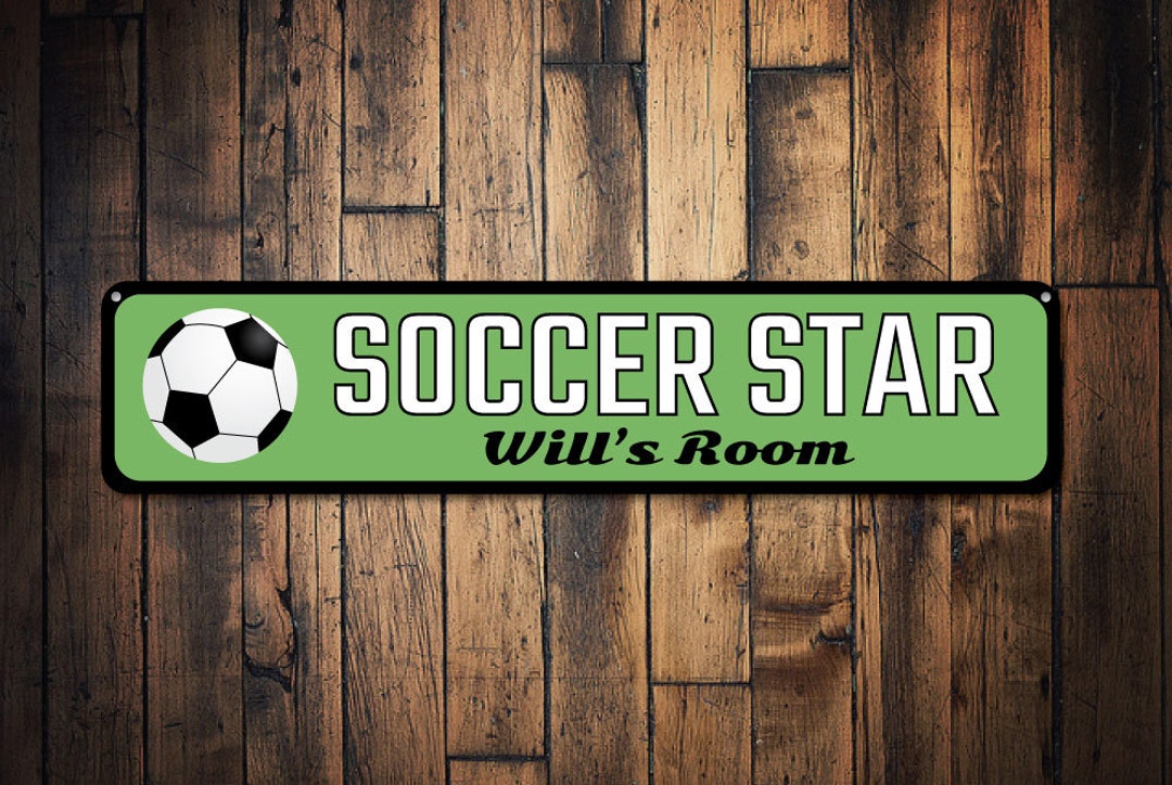 Soccer Star Sign, Personalized Sign for Soccer Player, Kid Room Decor ...