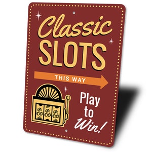 Classic Slots Sign, Gambling Slot Decor, Gambling Gift Decor, Metal ...