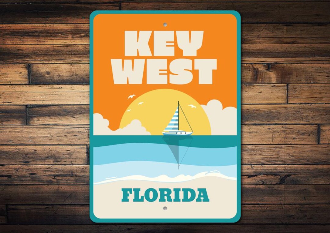 Key West Sign, Florida Beach Decor, Key West Sunset, Summer Beach Sign ...