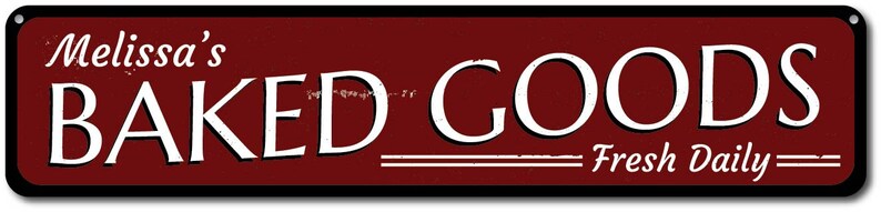 Baked Goods Sign Personalized Fresh Daily Sign Custom Name - Etsy