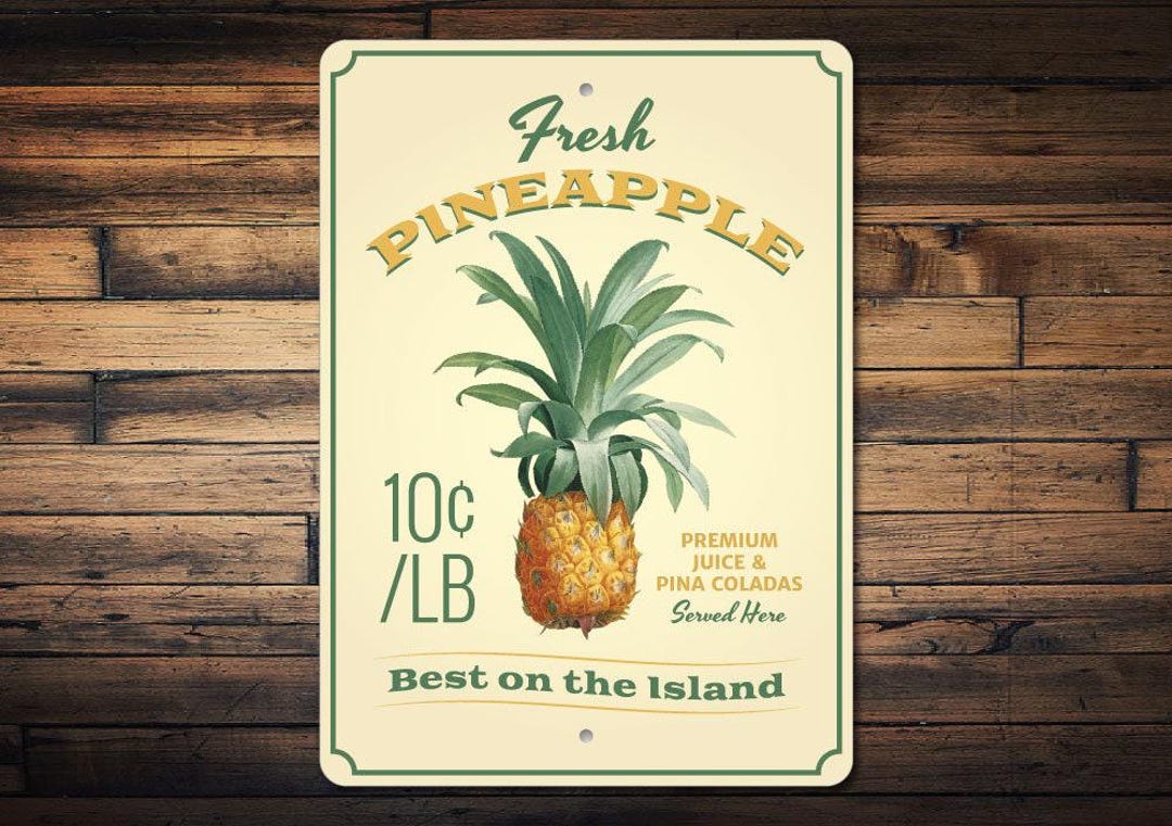 Pineapple Sign, Pineapple Decor, Fresh Fruit Sign, Pineapple Lover Gift ...