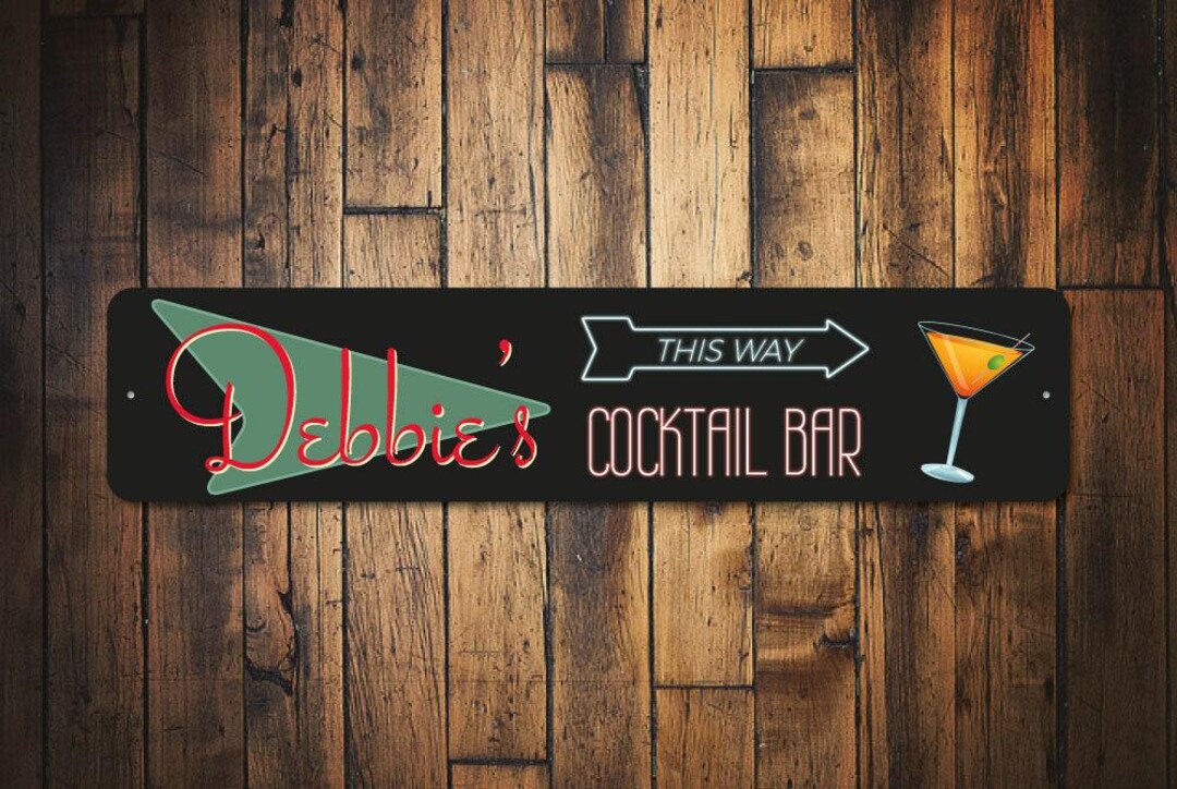 Cocktail Bar Sign, Custom Sign for Bar Owner, Cocktail Decor, Cocktail ...