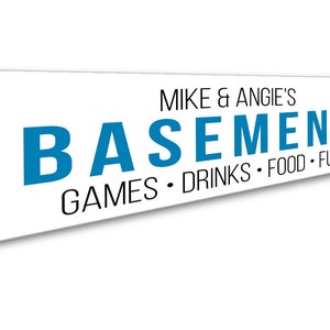 Custom Basement Sign, Custom Sign Decor, Family Basement, Last Name ...