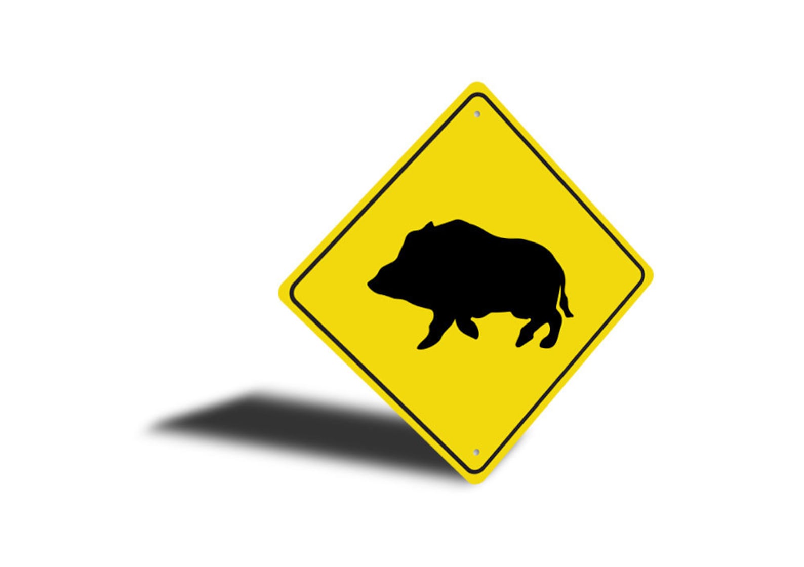 Boar Crossing Sign Boar Crossing Boar Crossing Diamond Sign | Etsy