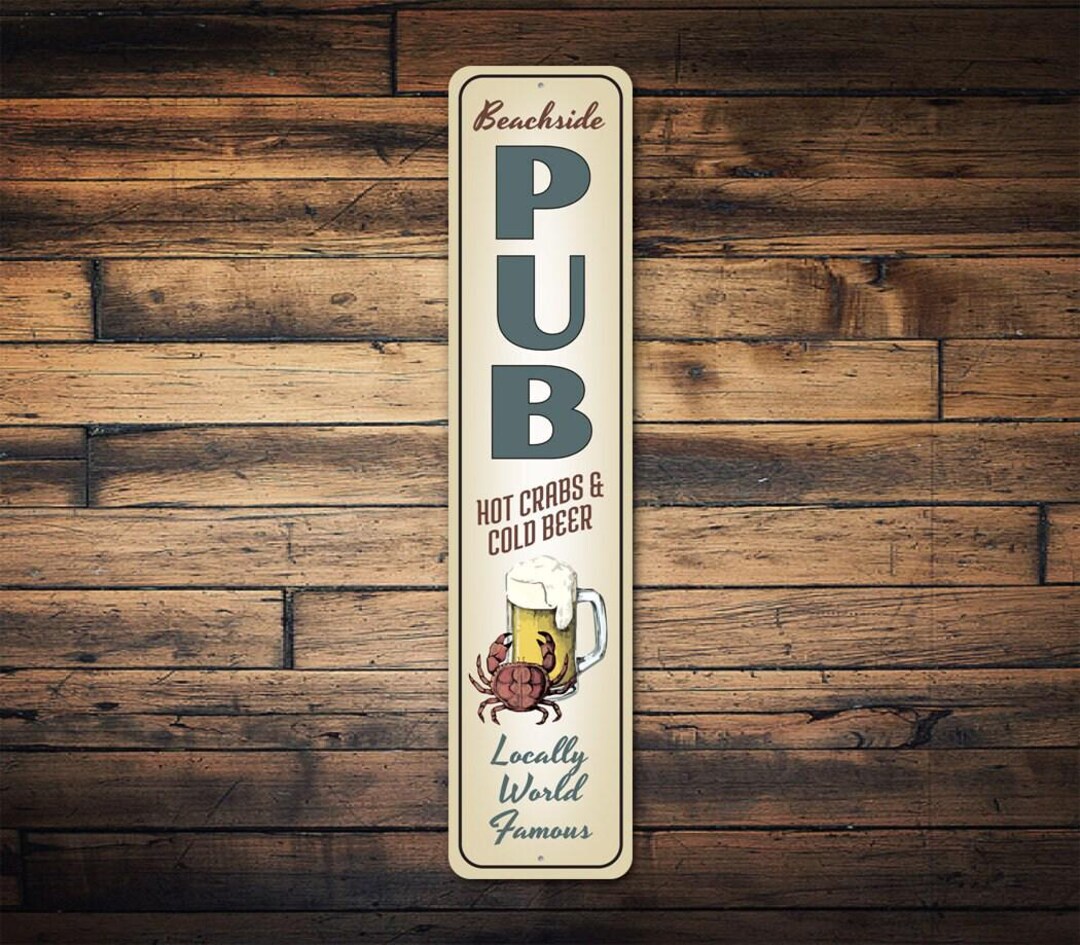 Beachside Pub Sign, Beach Bar Sign, Bar Sign, Sign, Beer Lover Decor ...