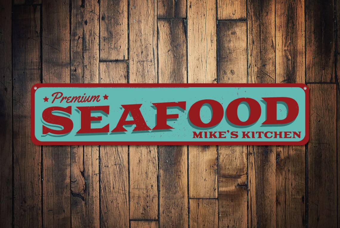 Premium Seafood Sign Personalized Kitchen Name Sign Custom - Etsy