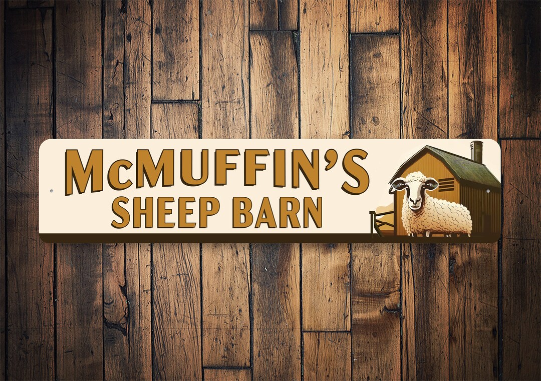 Retro Sheep Sign, Cute Sheep Farm Gift, Custom Sheep Decor, Custom ...