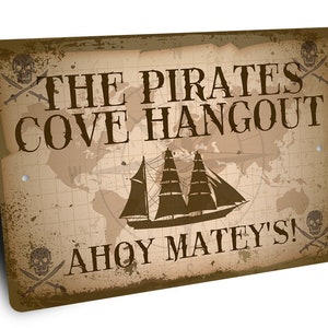 Pirates Cove Hangout Sign, Pirates Hangout, Pirate Lover Sign, Sign for ...