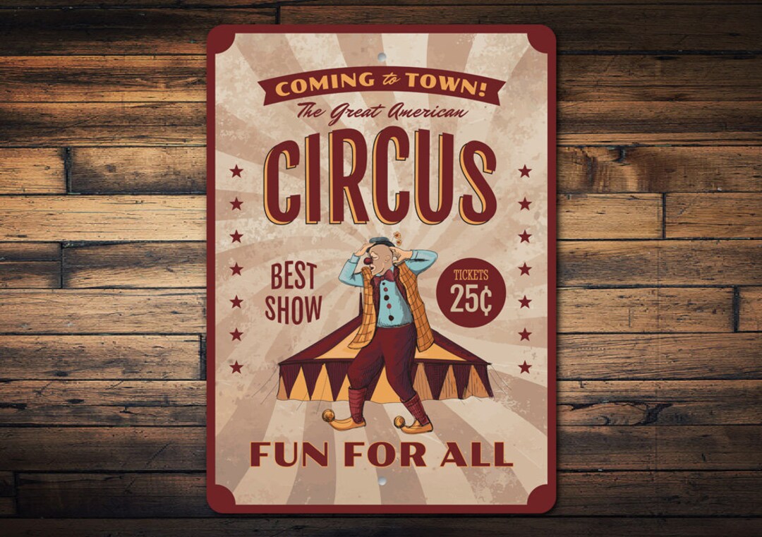 Circus Coming Sign, Circus Town Decor, Circus, Vintage Circus, Sign for ...