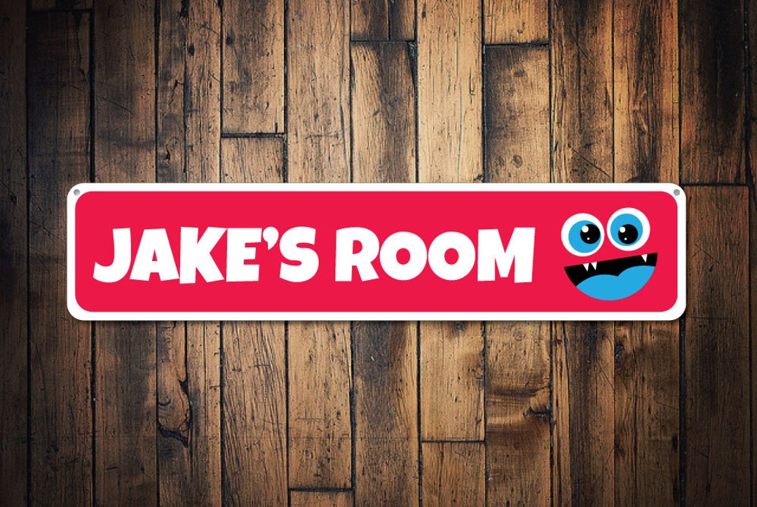 Monster Sign, Personalized Kid's Room Sign, Monster Face Sign, Custom ...