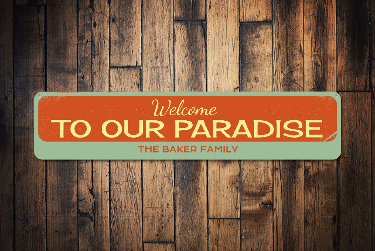 Welcome to Our Paradise Sign, Personalized Family Name Sign, Custom ...