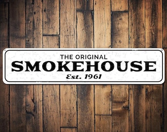 Custom Smokehouse Sign, Rustic BBQ Decor, Personalized Gift - Etsy
