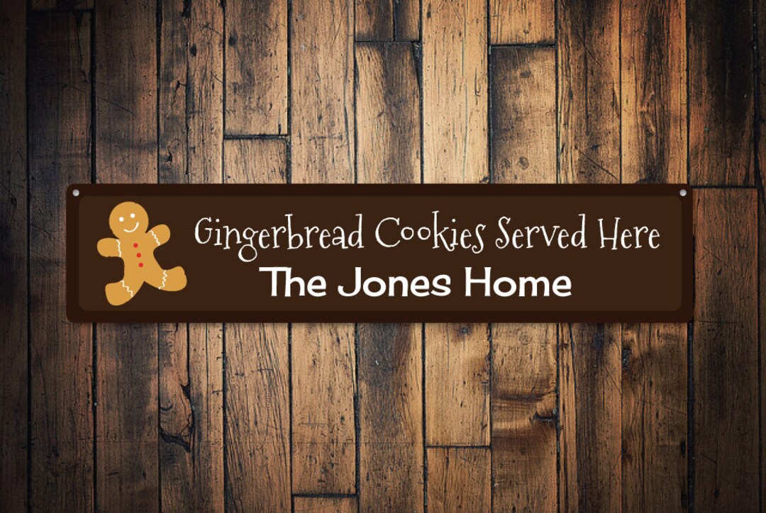 Cookies Sign, Custom Gingerbread Cookies Served Here Sign, Holiday Sign ...