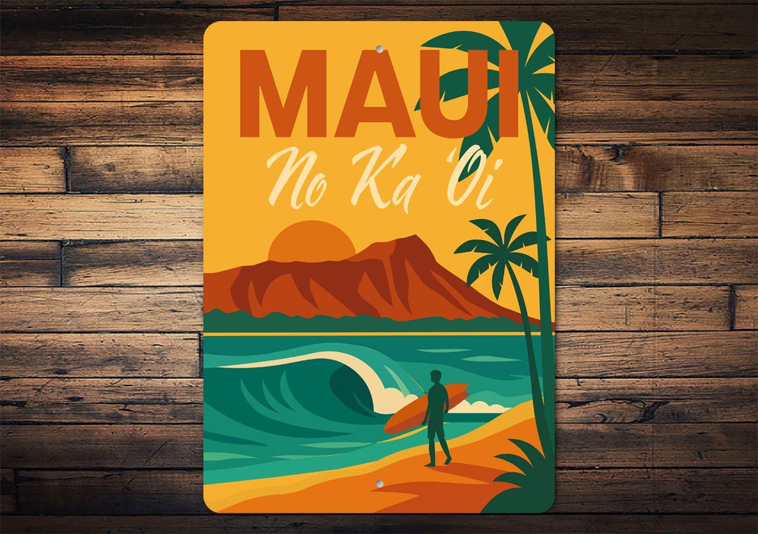 Maui No Ka Oi Sign, Maui Wall Decor, Island Home Decor, Beach House ...