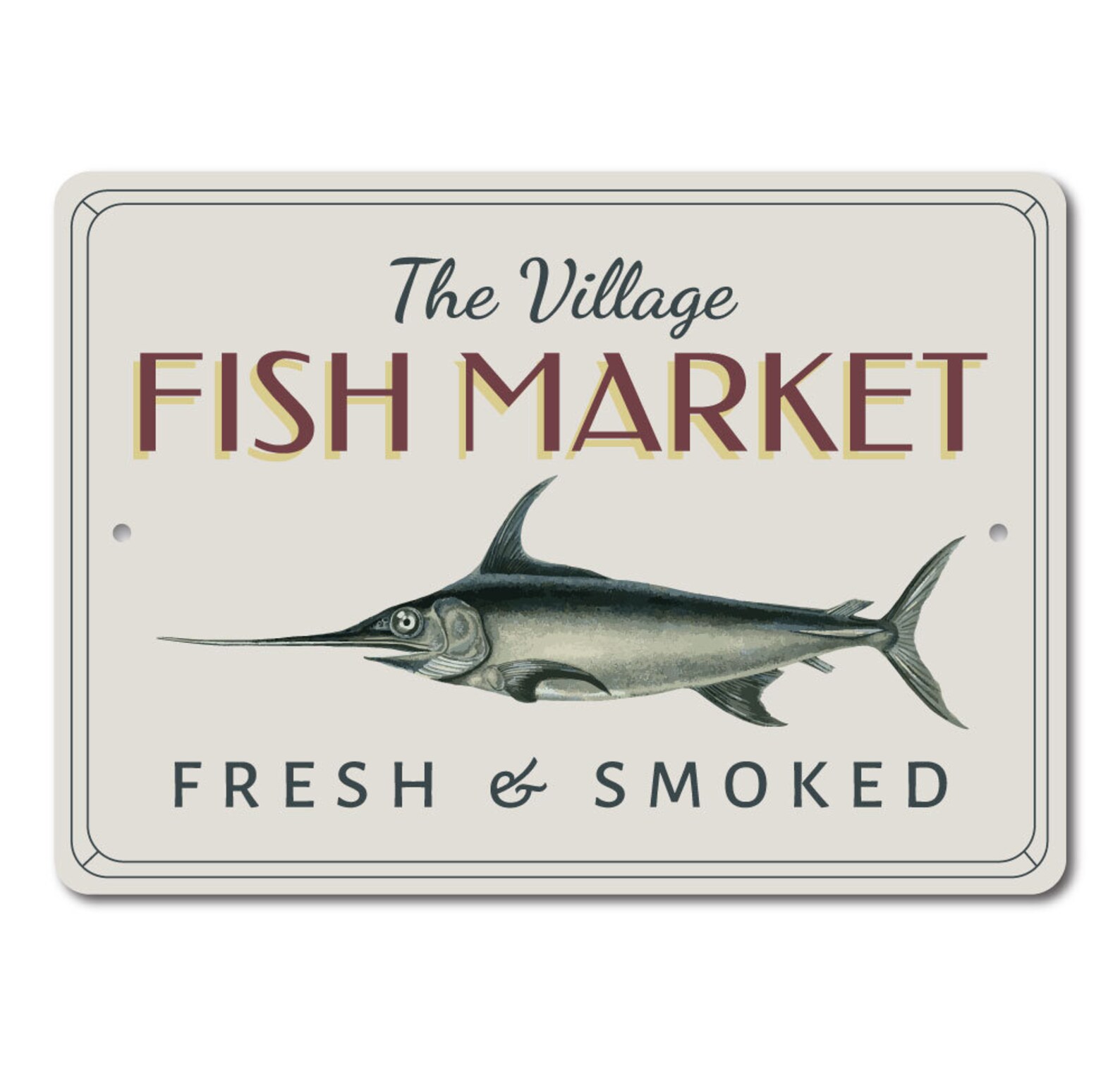 Fish Market Sign Fish Market Decor Fish Sign Swordfish | Etsy