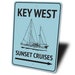 Key West Beach Sign Sunset Cruises Key West Cruise Metal - Etsy