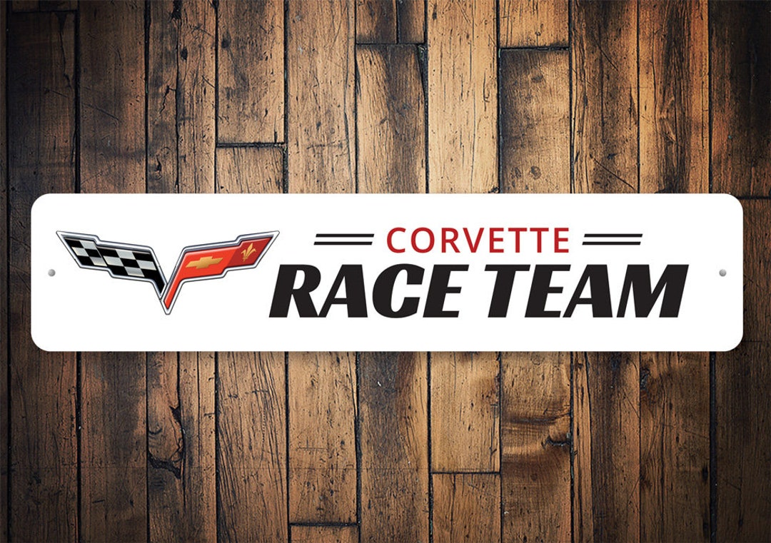 Corvette Race Team Signs, Corvette Garage Decorations, Car Garage ...