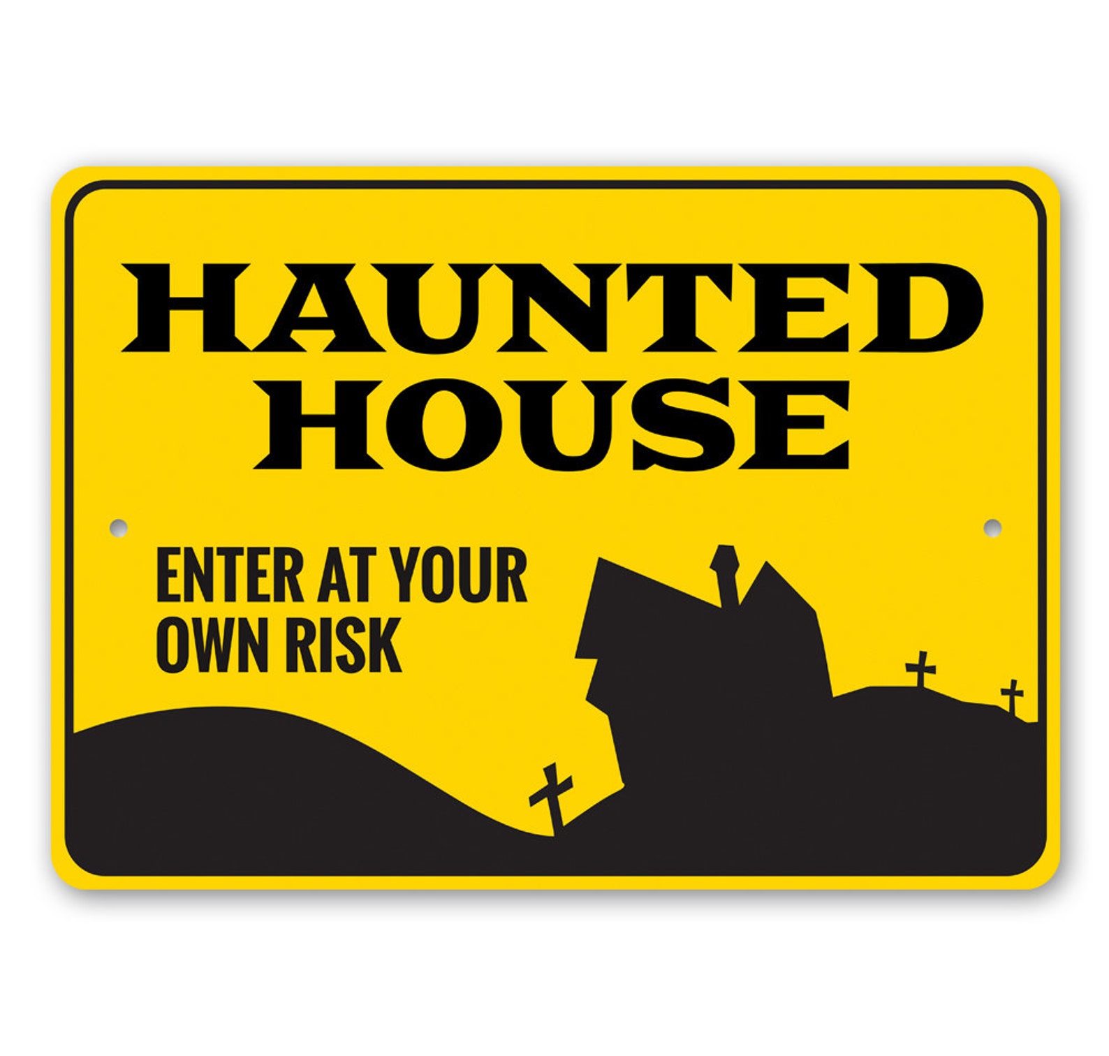 Haunted House Sign Enter At Own Risk Scary House Sign Scary | Etsy
