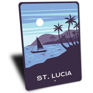 St Lucia Sign, Custom Beach Sign, Caribbean Island, Beach Decor, Saint ...