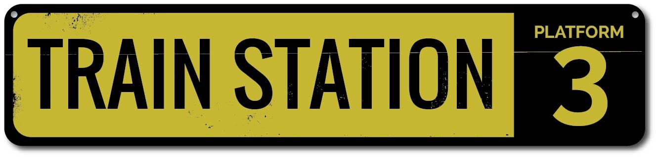 Train Station Platform Number Sign, Personalized Train Man Cave Sign ...