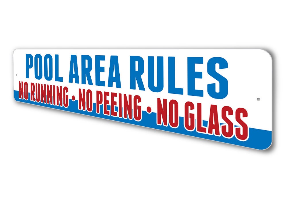 Pool Rules Sign No Running Sign No Peeing Sign No Glass - Etsy