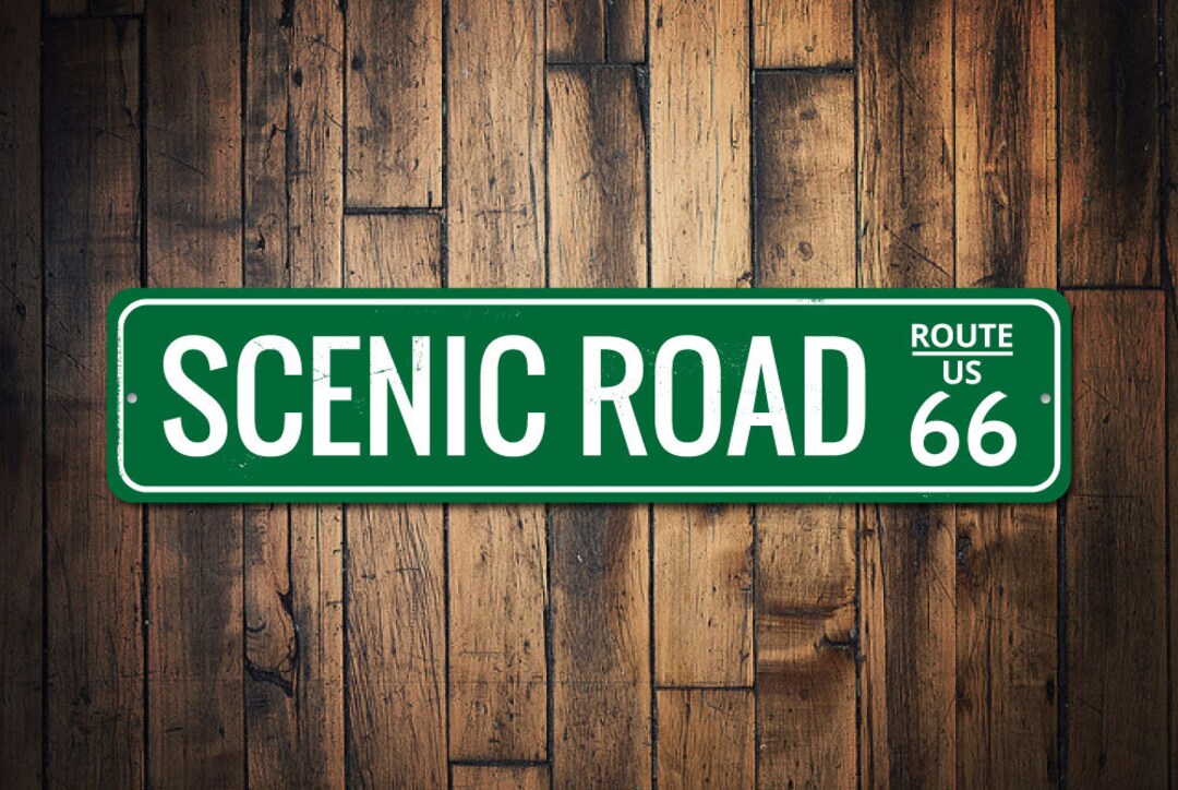Scenic Road US Route 66 Sign, Personalized Historic Road Name & Number ...