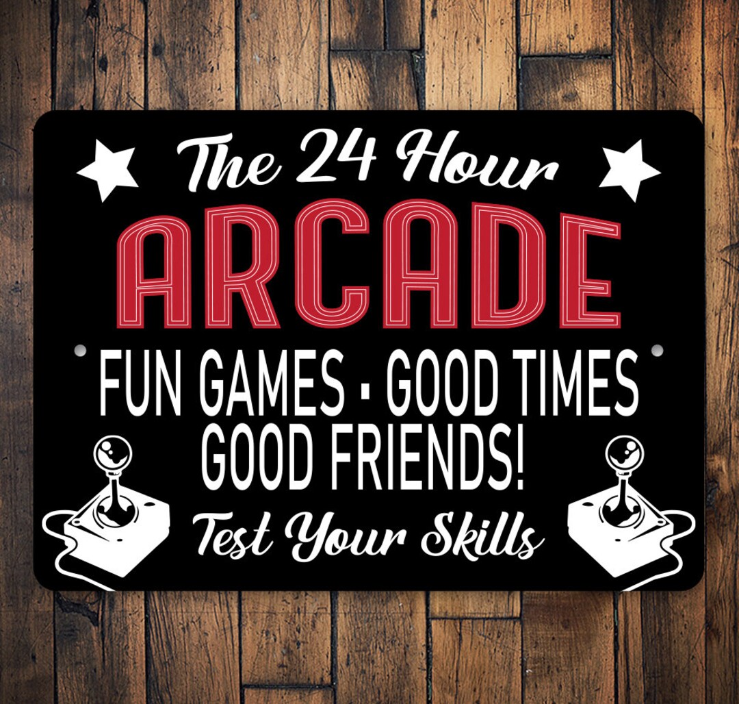 Vintage Arcade Sign, Test Your Gaming Skills, Gamer Gift, Arcade Room ...