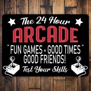 Vintage Arcade Sign, Test Your Gaming Skills, Gamer Gift, Arcade Room ...
