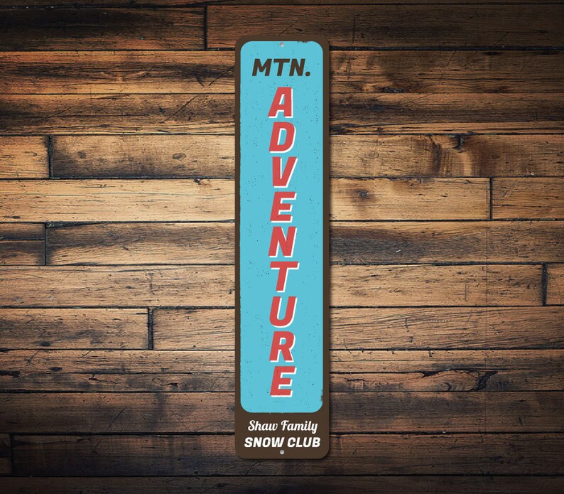 Mountain Adventure Vertical Sign Personalized Family Last | Etsy