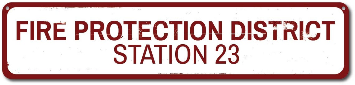 Fire Protection District Sign, Personalized Station Number Sign, Fire ...